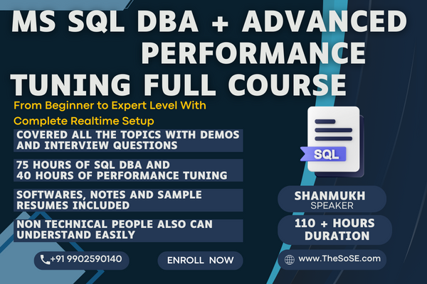 Ms Sql Dba Full Course Ms Sql Dba Advanced Performance Tuning And