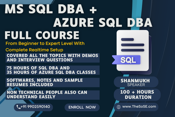 Ms Sql Dba Full Course Azure Dba Full Course